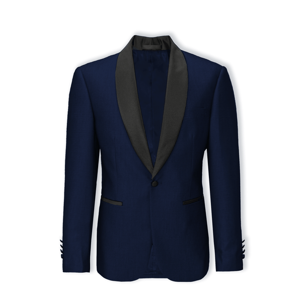 Max Fine Micro Texture Shawl Lapel Jacket NAVY – Reuben F Scarf